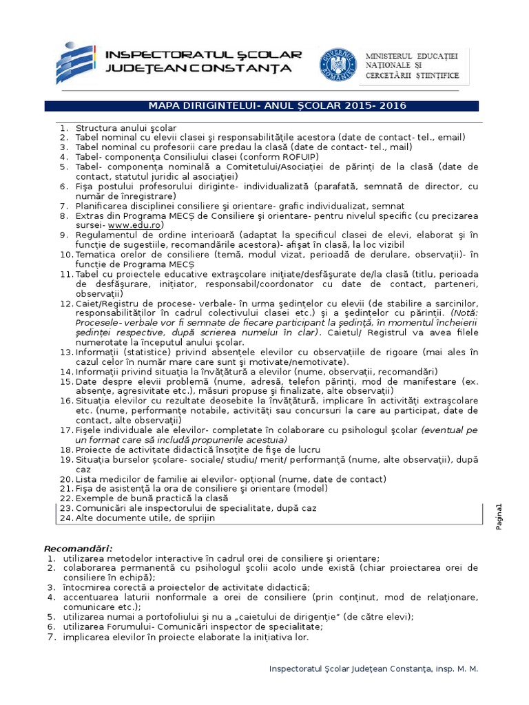 Mapa Diriginte 2015 2016 | PDF