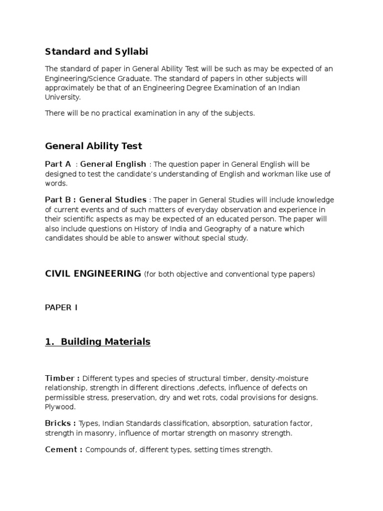 Ese Exam Syllabus | PDF | Hydrology | Sewage