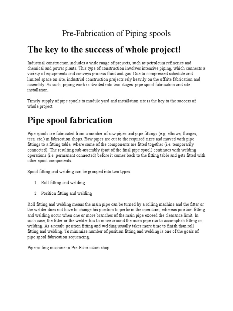 Fabrication of Piping Systems | PDF | Pipe (Fluid Conveyance) | Metal ...