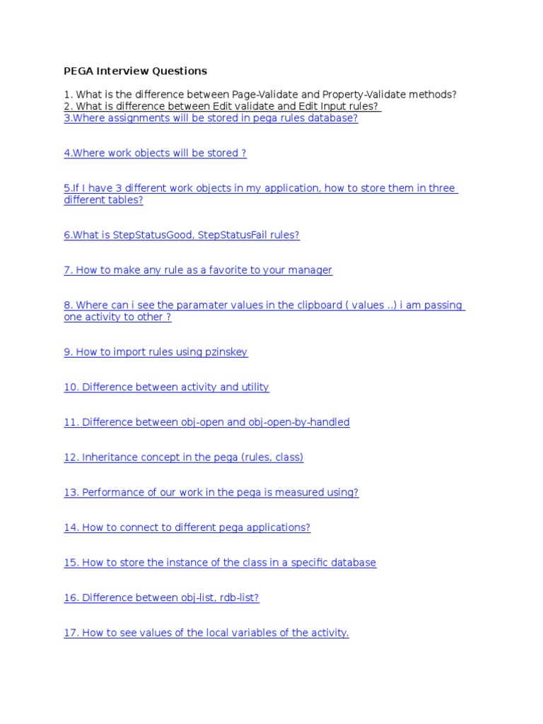 Pega Interview Questions Pdf Java Script Object Computer Science 
