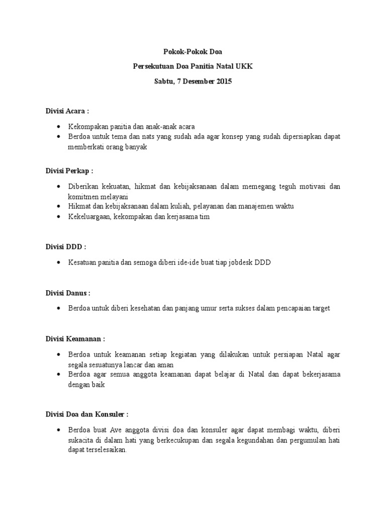 Pokok Pokok Doa | PDF