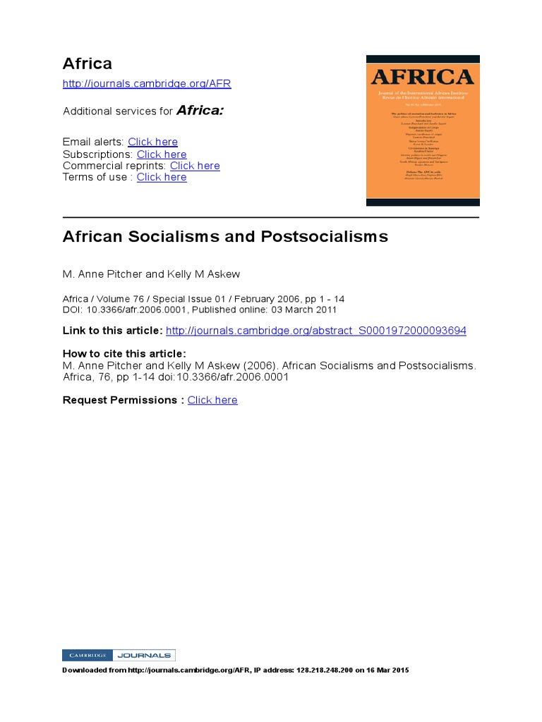 African Socialism and Postsocialism | PDF | Socialism | Neoliberalism