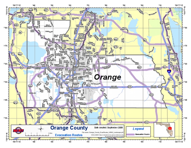 Orange County Hurricane Evacuation Routes | PDF