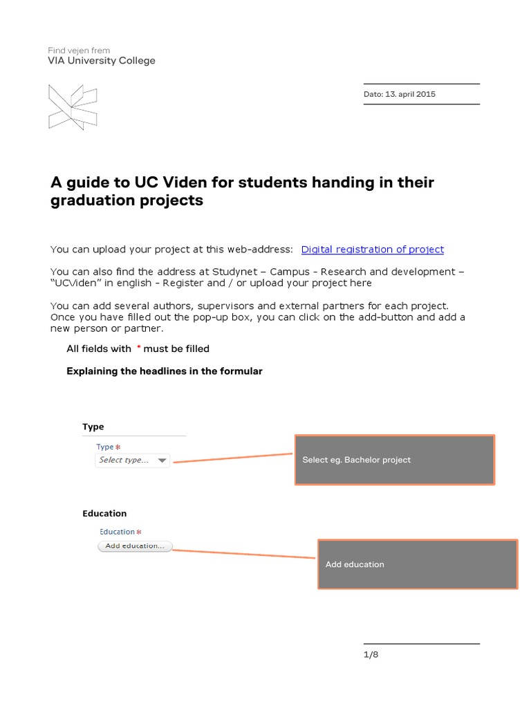 A Guide To UC Viden For Students Handing in Their Graduation Projects | PDF | Computer Data ...
