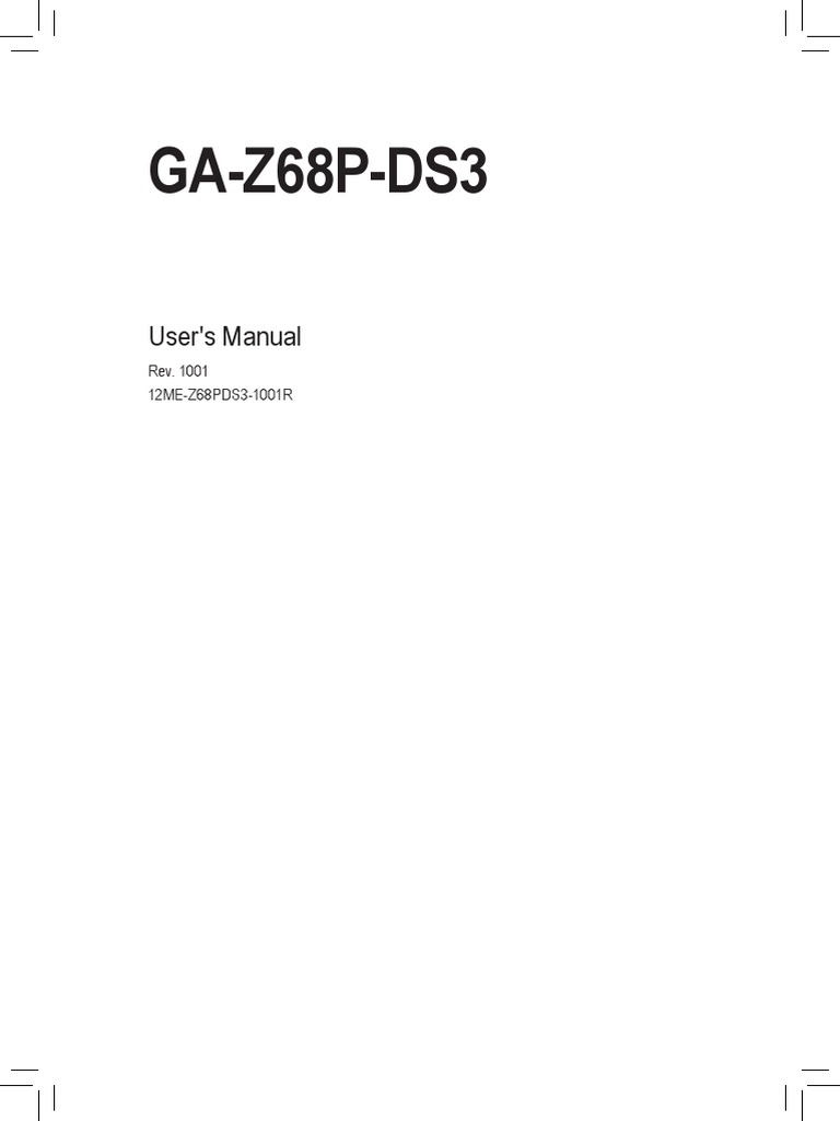 MB Manual Ga-z68p-Ds3 e | PDF | Bios | Hdmi