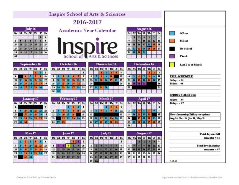 2016-2017 Academic Year Calendar | PDF | Sports & Recreation