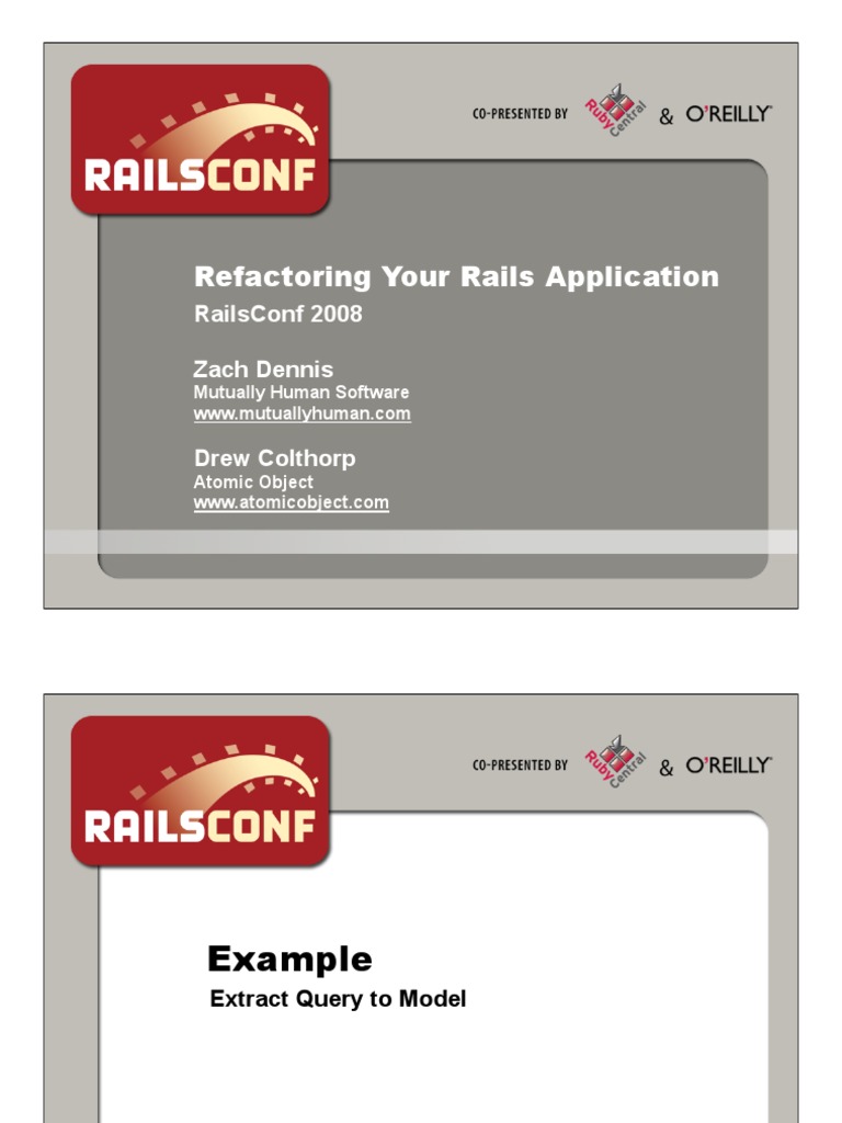 Refactoring Your Rails Application Presentation Pdf Class Computer Programming