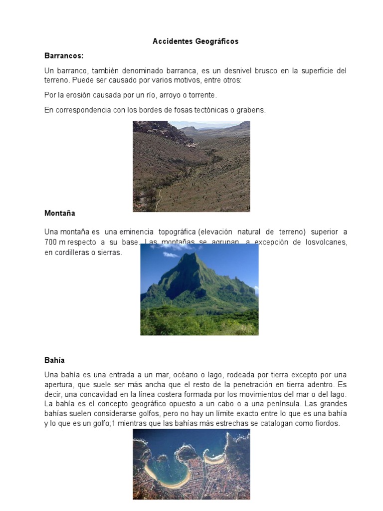 Accidentes Geograficos | PDF | Volcán | playa