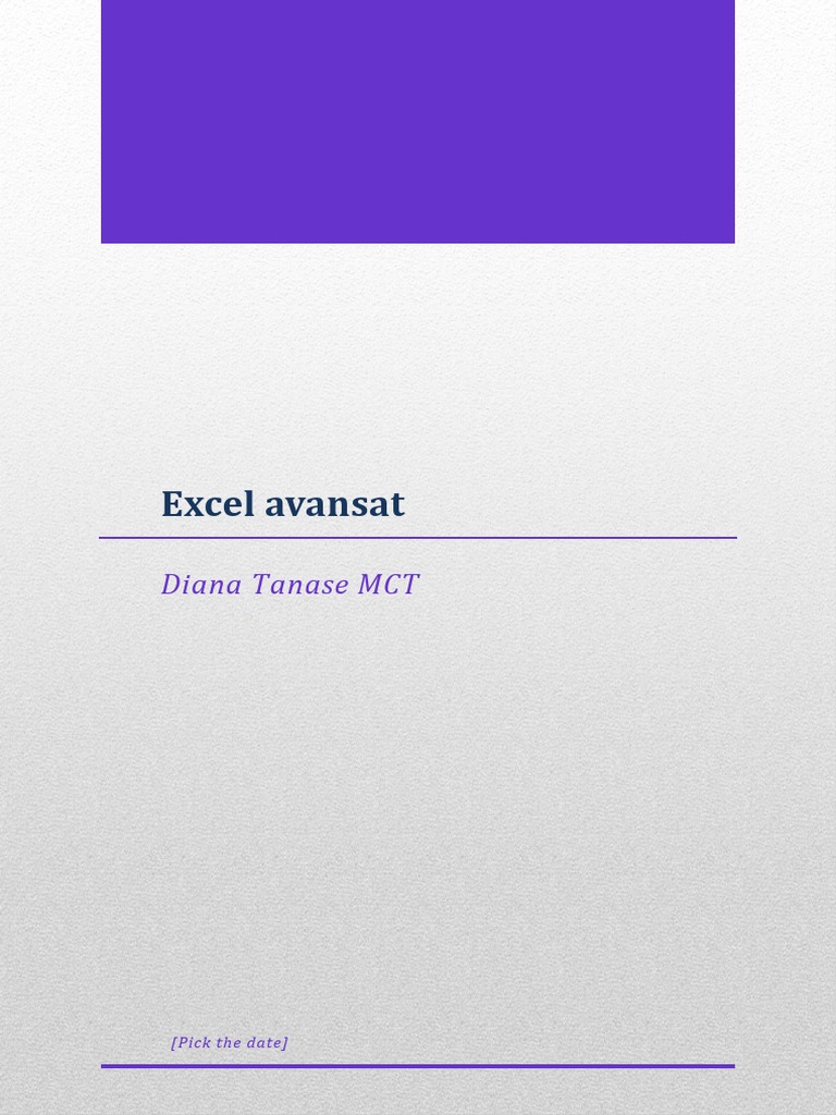 Manual Excel Avansat PDF | PDF
