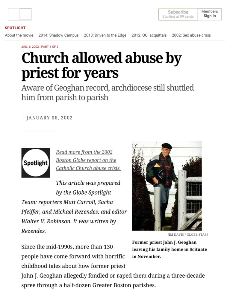 Spotlight Church Abuse Report_ Church Allowed Abuse by Priest for Years ...