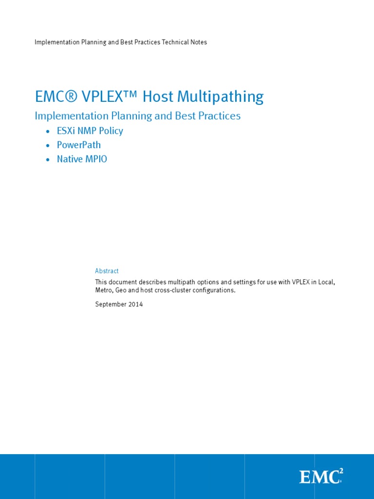h13547 Vplex Host Multipathing Best Practices | PDF | Areas Of Computer Science | Computer Hardware