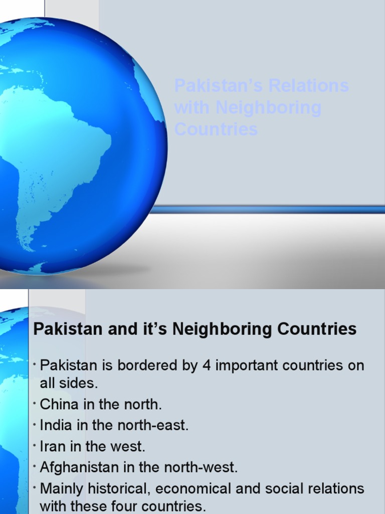 Pakistan's Relations with Neighbors | PDF | Pakistan | India–Pakistan ...