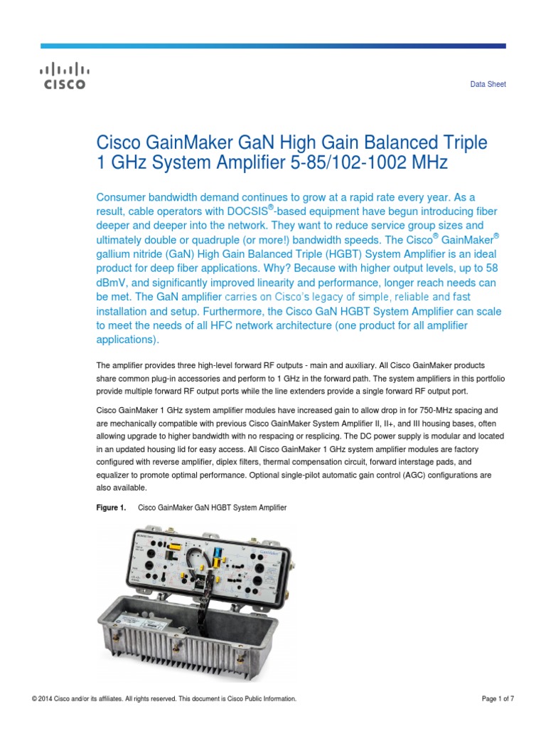 Cisco Amplifiers 85102 Three Outputs 1GHz | Amplifier | Equalization ...