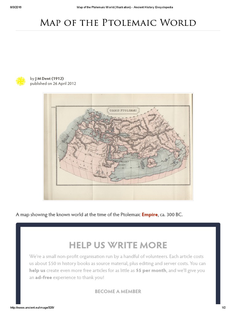 Map of The Ptolemaic World (Illustration) - Ancient History ...