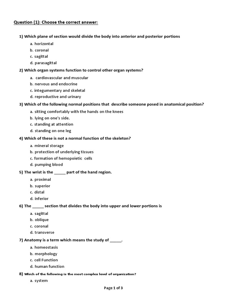 Anatomy MCQs: 1800 Questions & Answers | PDF | Vertebral Column | Vertebra