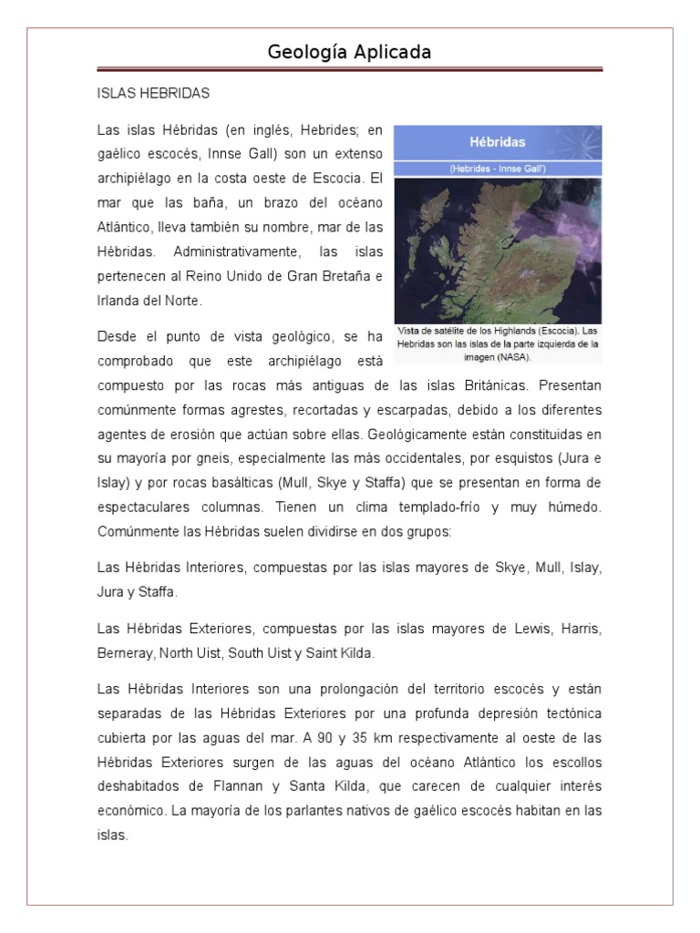Geología de las Hébridas y la Calzada | PDF | Ciencias de la Tierra ...