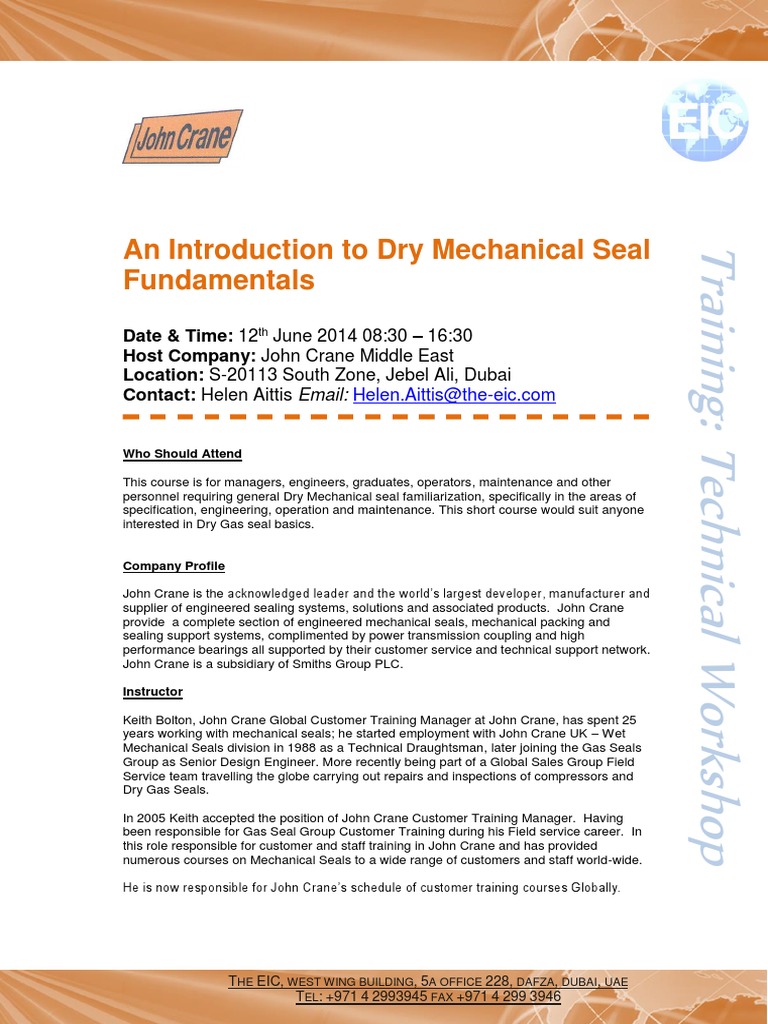 An Introduction To Dry Mechanical Seal Fundamentals | PDF | Engineering ...