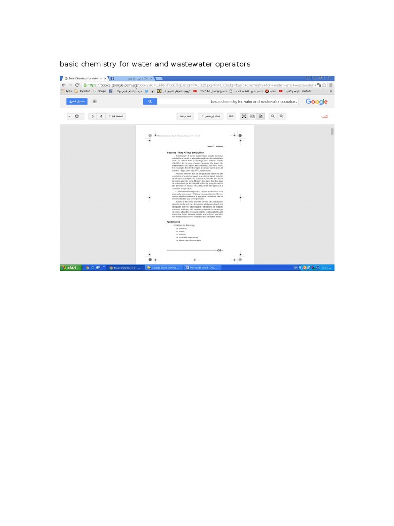 Basic Chemistry For Water and Wastewater Operators | PDF