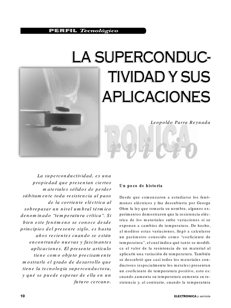 La Superconductividad y Sus Aplicaciones PDF | PDF | Superconductividad ...
