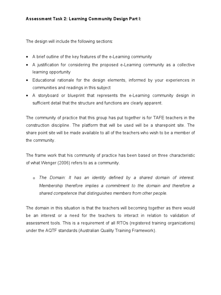 e-Learning Community for TAFE Teachers | PDF | Community | Vocational ...