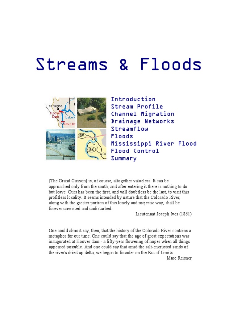 Streams Floods Notes Kean University | PDF | Colorado River | Flood