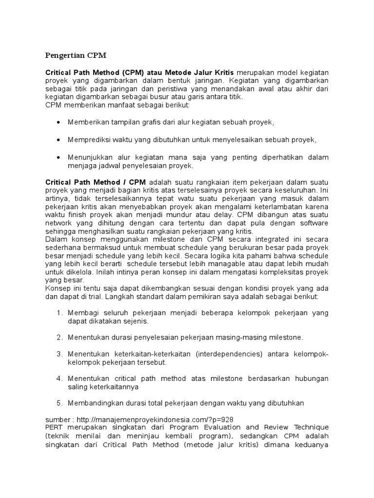 Pengertian Cpm Pdf