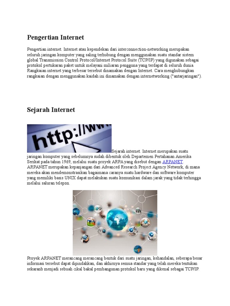 Pengertian Internet | PDF | Teknologi & Rekayasa