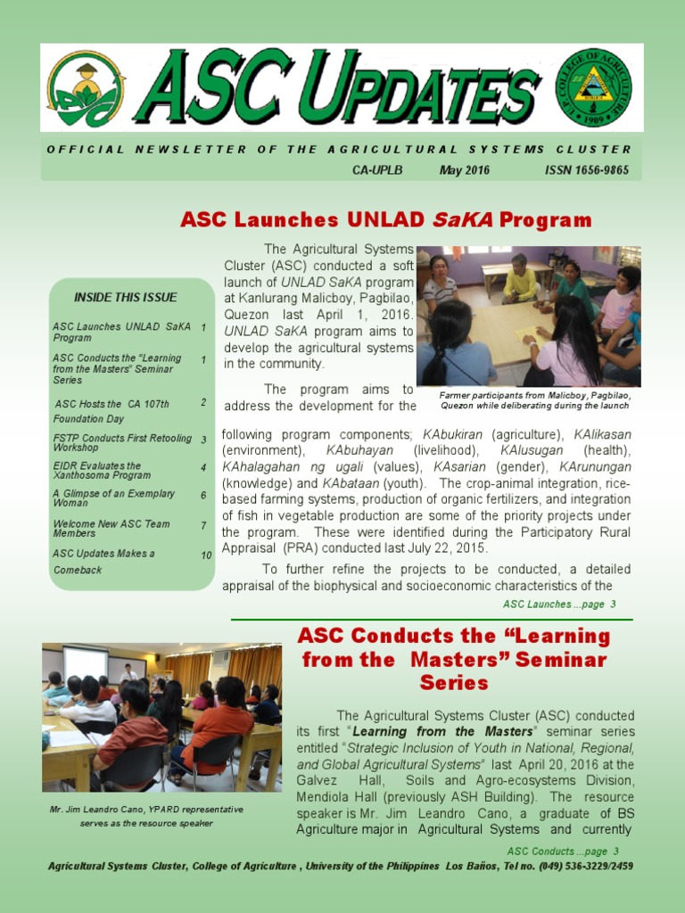 ASC Updates May 2016 Issue | PDF | International Rice Research ...