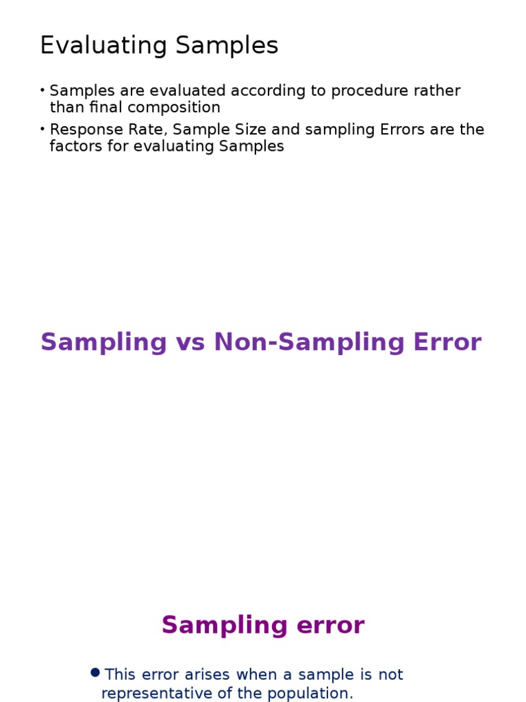 Sampling Errors | Download Free PDF | Sampling (Statistics) | Sample ...