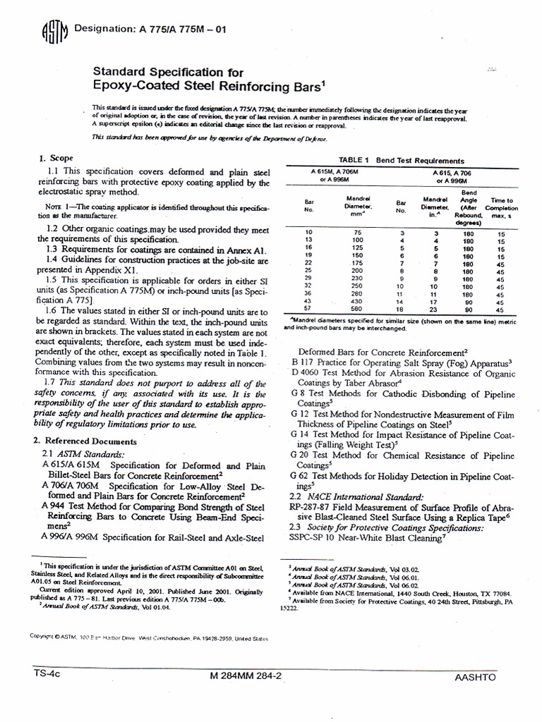 Astm A-775m-01 | PDF