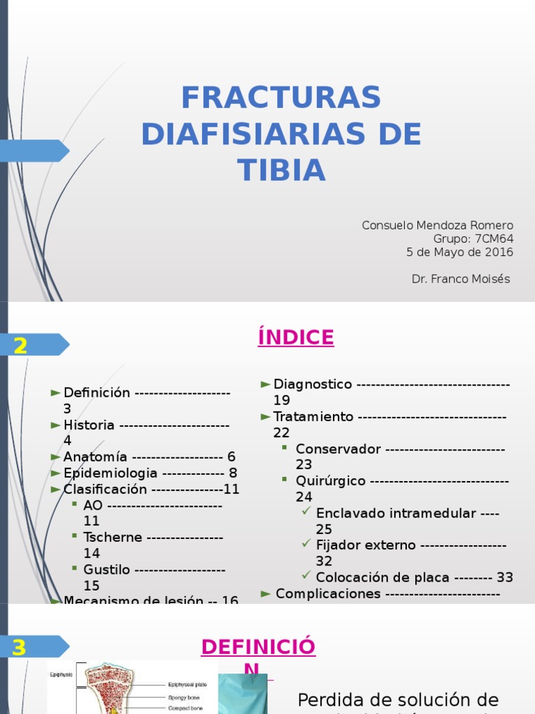 Fracturas Diafisiarias de Tibia | PDF | Rodilla | Lesión