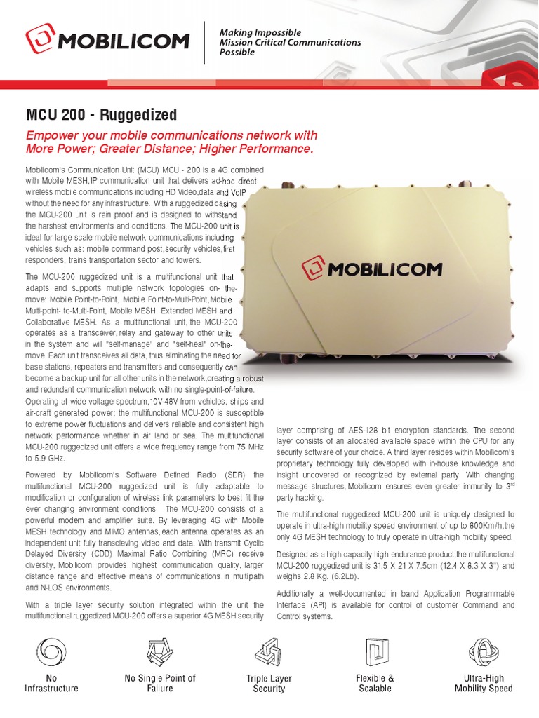 MCU-200 Ruggedized Data Sheet | PDF