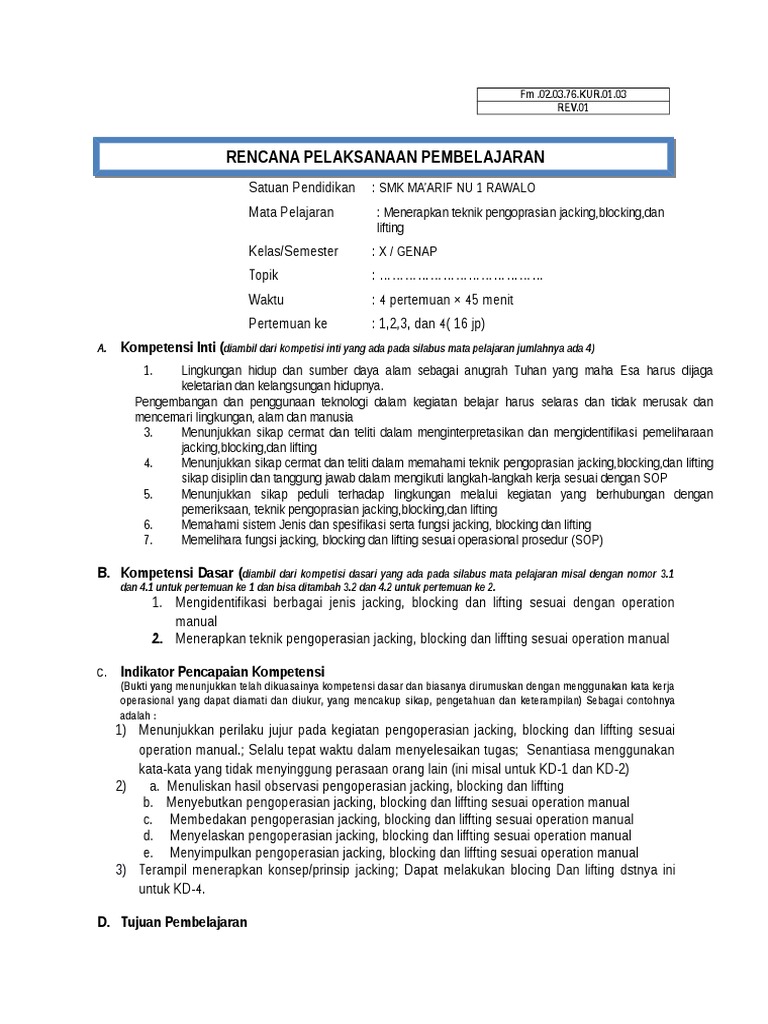 RPP TKR, Tdo, Jacking, Blocking, Dan Lifting | PDF