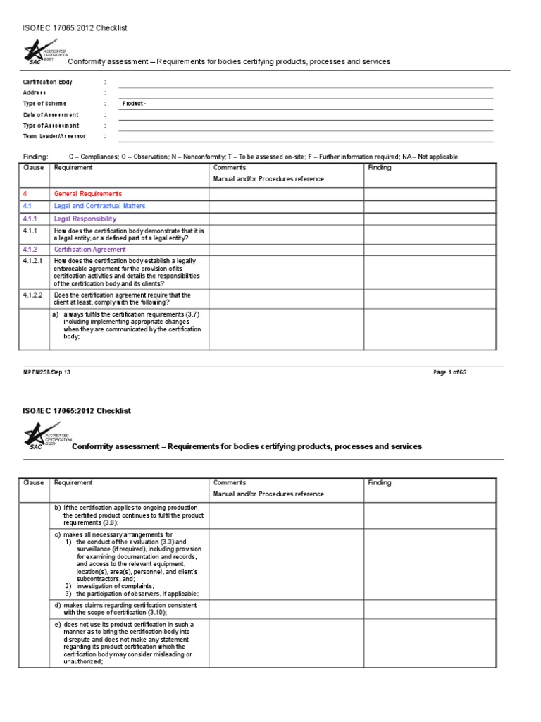 Checklist, Sep 13 | PDF | Professional Certification | Certification