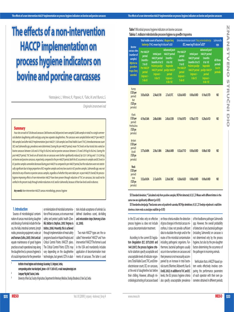 HACCP Implementation PDF | PDF | Hygiene | Hazard Analysis And Critical ...