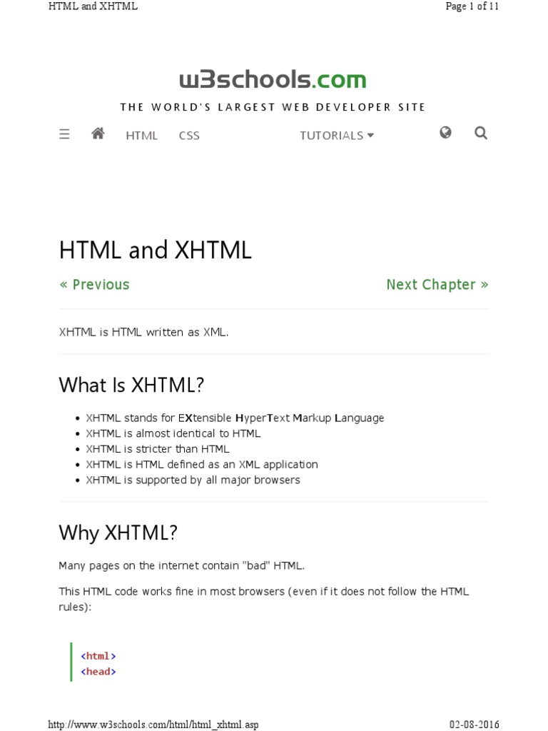 HTML and XHTML | Download Free PDF | Xhtml | Html