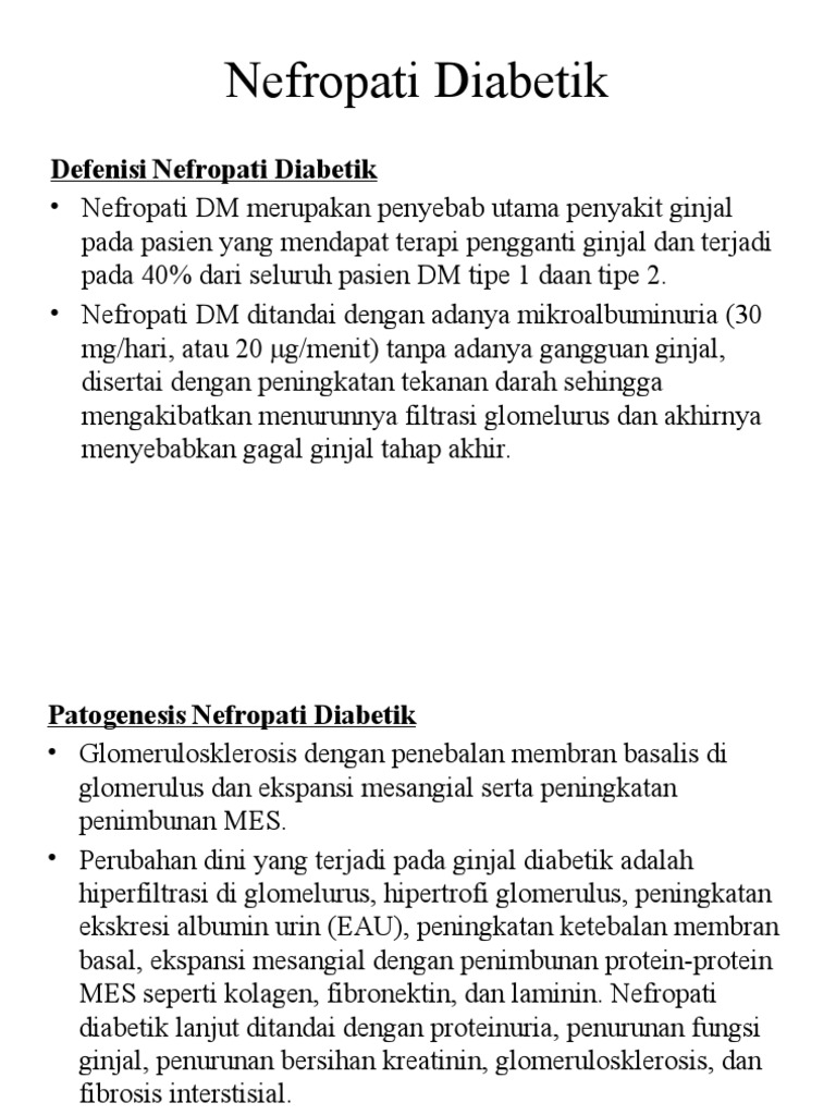 Panduan Lengkap Nefropati Diabetik | PDF | Kesehatan Holistik