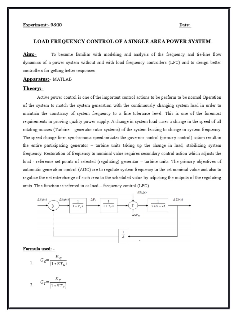 Load Frequency Control | Electric Power System | Computer Engineering