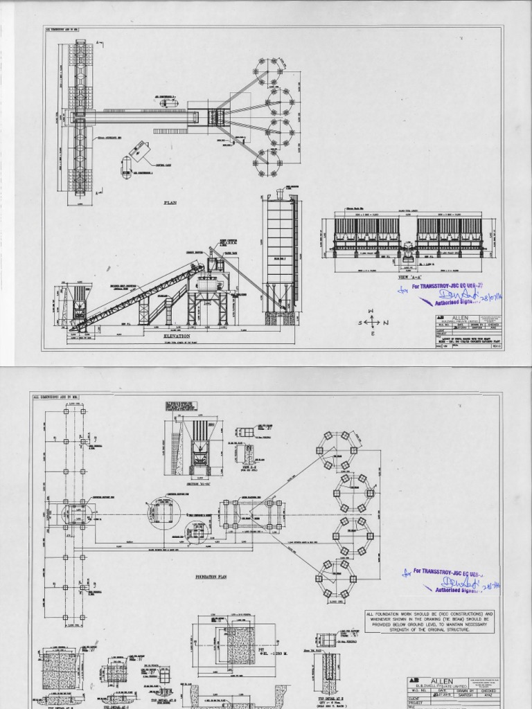 Batching Plant Foundation Drawing | PDF