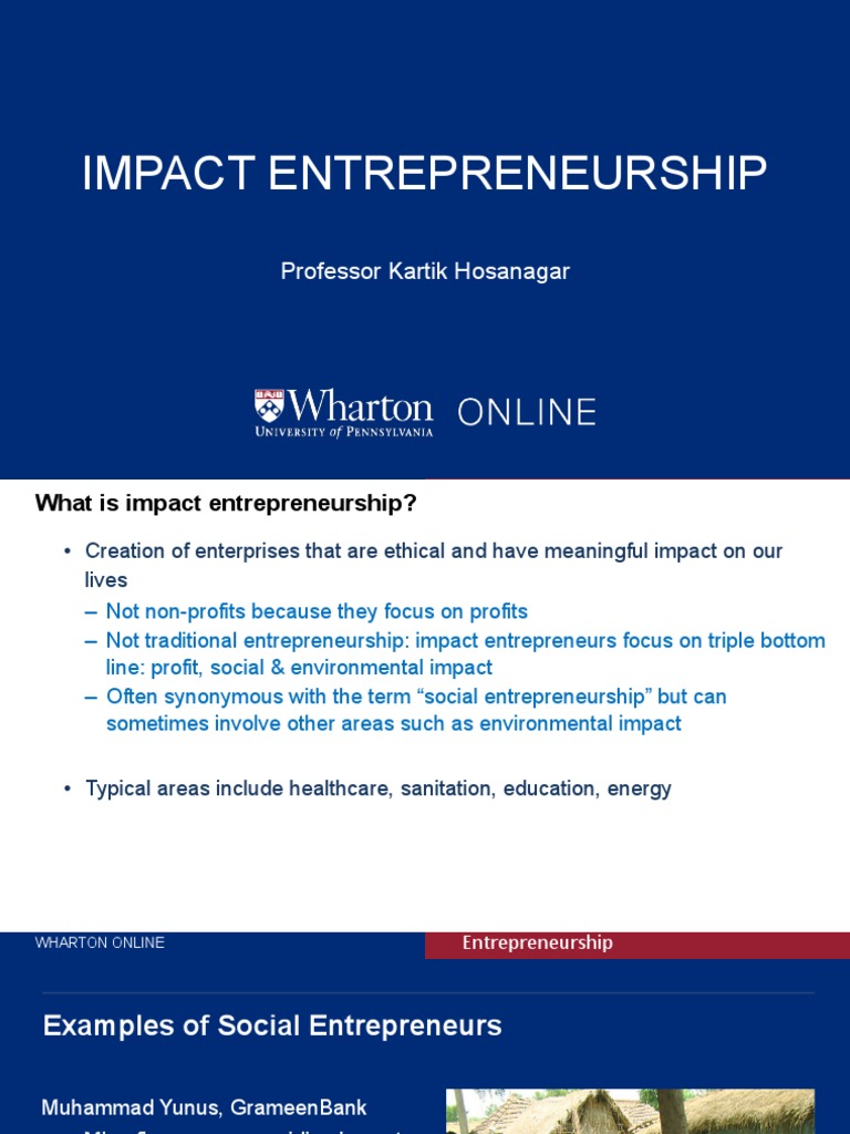 Impact Entrepreneurship | PDF | Social Entrepreneurship | Social Enterprise