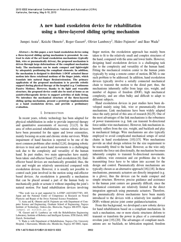 A New Hand Exoskeleton Device For Rehabilitation Using A Three-Layered ...