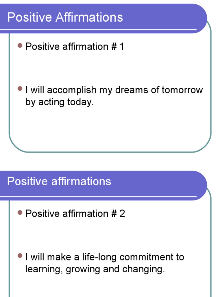 Positive Affirmations | PDF