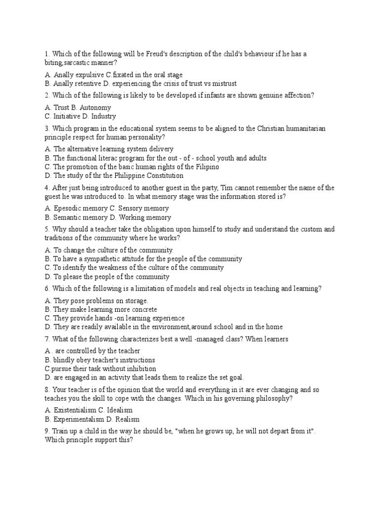 LET Reviewer 1 | PDF | Memory | Learning