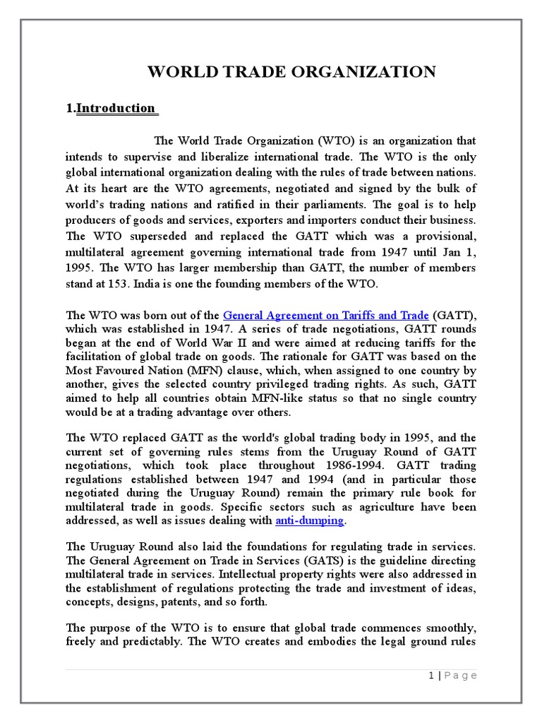 World Trade Organization | PDF