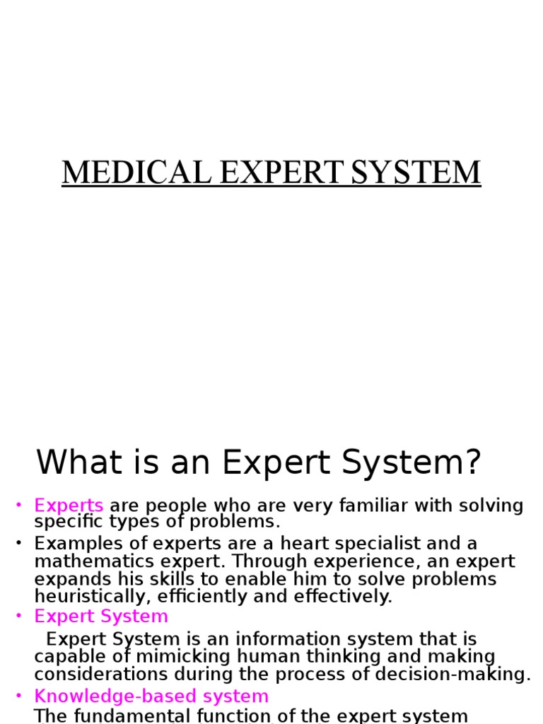 Medical Expert System Overview | PDF | Expert | Medical Diagnosis