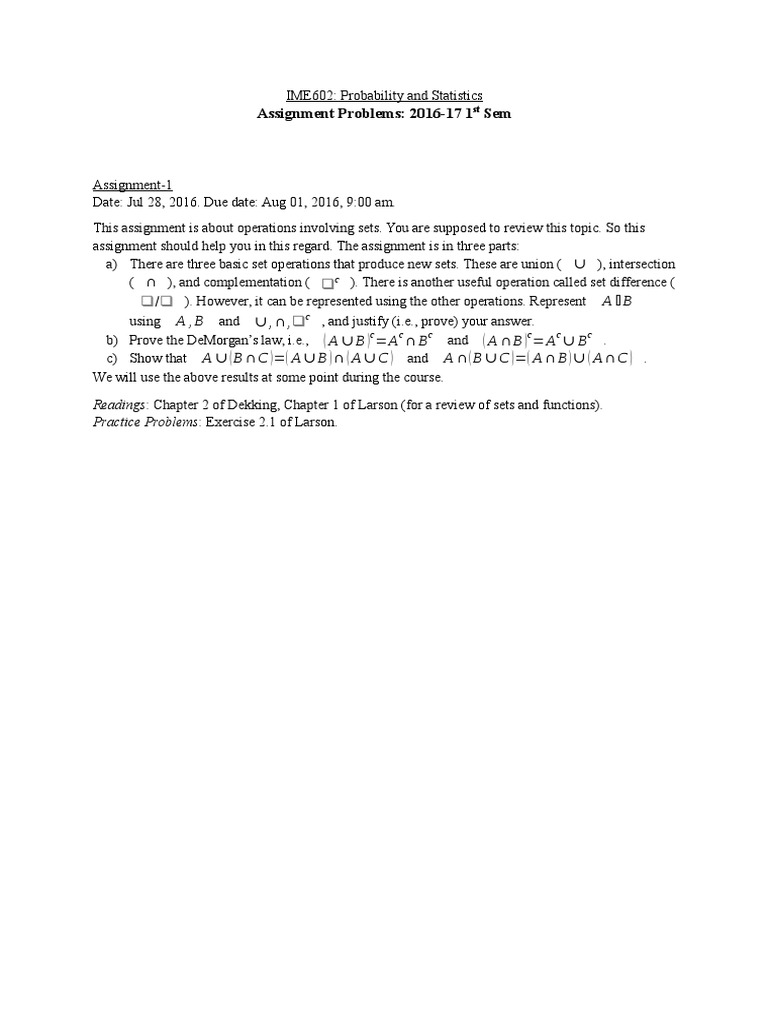 Assignment Problems: 2016-17 1 Sem: A B A, B | PDF | Teaching Methods ...