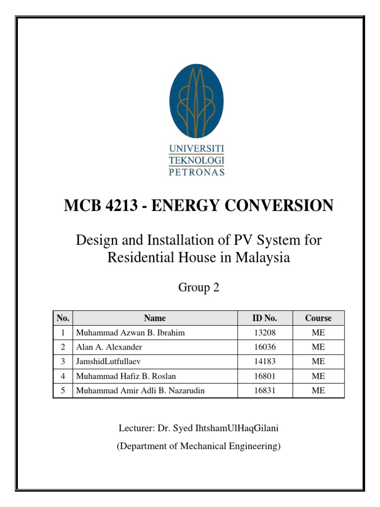 Design And Installation Of PV System For Residential House In Malaysia
