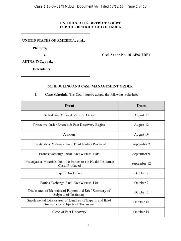 Case Schedule | PDF | Deposition (Law) | Discovery (Law)