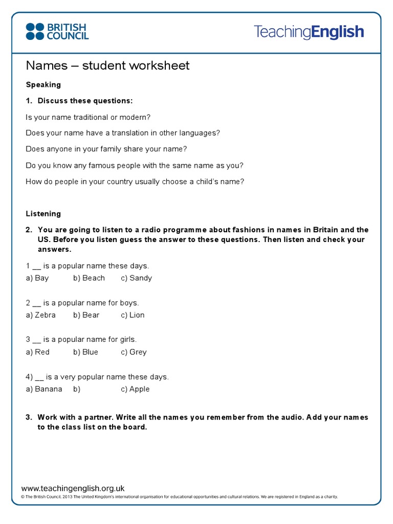 IELTS: Worksheet | PDF