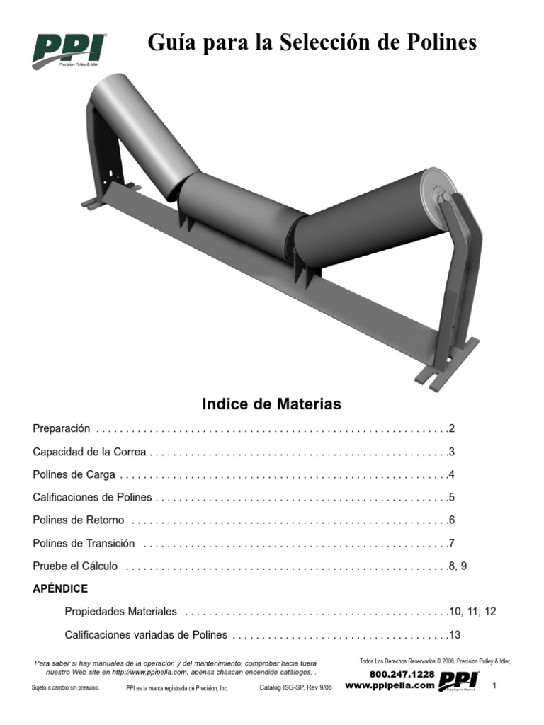 Guia para La Selección de Polines (PPI) | PDF | Fricción | Cantidades fisicas